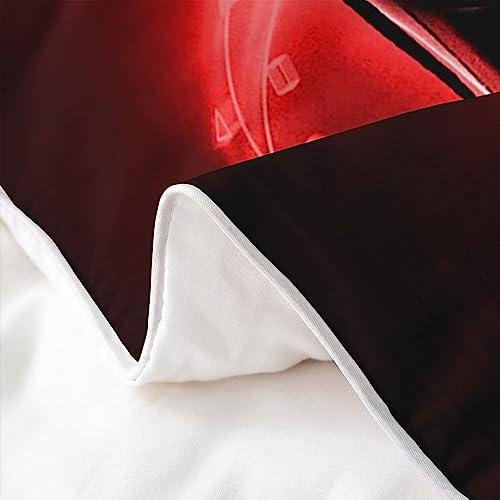 jejeloiu Gaming Duvet Cover 100% Cotton Video Game Bedding 100% Cotton Set for Boys Red Black Gamer Game Controller Quilted Duvet Set with 1 Pillowcases Twin Zipper