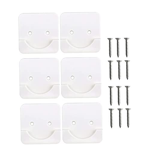 LAPYAPPE 6pcs Bracket Holder Wall Mounted Shower Curtain Rod Heavy Duty Brackets Curtain Holders Shower Rod Retainer for Wall Closet Rod Bracket Adhesive Shower Rod Holder White Fixture Abs