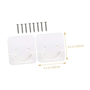 LAPYAPPE 6pcs Bracket Holder Wall Mounted Shower Curtain Rod Heavy Duty Brackets Curtain Holders Shower Rod Retainer for Wall Closet Rod Bracket Adhesive Shower Rod Holder White Fixture Abs