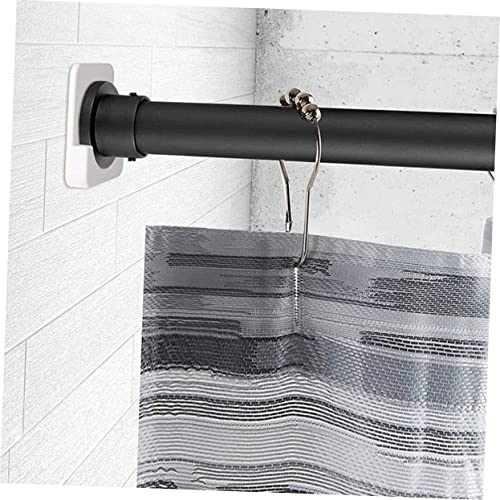 LAPYAPPE 6pcs Bracket Holder Wall Mounted Shower Curtain Rod Heavy Duty Brackets Curtain Holders Shower Rod Retainer for Wall Closet Rod Bracket Adhesive Shower Rod Holder White Fixture Abs