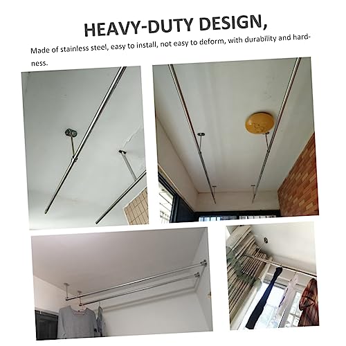 SWOOMEY 2pcs Pole Crane Ceiling Shower Curtain Rod Heavy Duty Brackets Pipe Brackets Closet Rod Support Ceiling Mount Bracket Ceiling Mount Brackets for Curtain Rods Bathroom Accessory