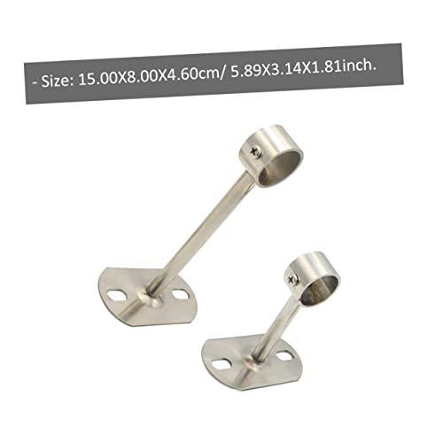 SWOOMEY 2pcs Pole Crane Ceiling Shower Curtain Rod L Brackets Heavy Duty Pipe Supports Ceiling Mount Brackets Closet Pole Ceiling Bracket for Curtain Rod Shower Curtain Rod Socket Silver