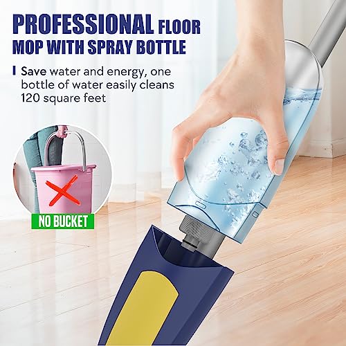 Microfiber Mops for Floor Cleaning, Dust Wood Floor Mop, Wet Spray Mop with Reusable Washable Pads for Home Commercial Hardwood Laminate Vinyl Wood Tile Floor