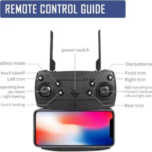 Foldable FPV Drone with 4K Dual Camera for Adults, RC Quadcopter WiFi FPV Live Video, Altitude Hold, Headless Mode, One Key Take Off for Kids or Beginners with 2 Batteries, Carrying Case -Black