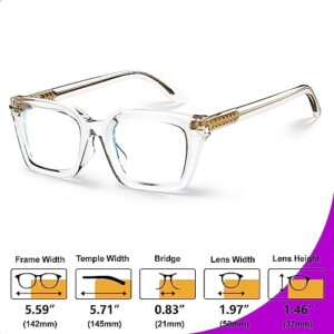 VISOONE Progressive Multifocal Reading Glasses Spring Hinge Blue Light Blocking for Women and Men readers 1.5x