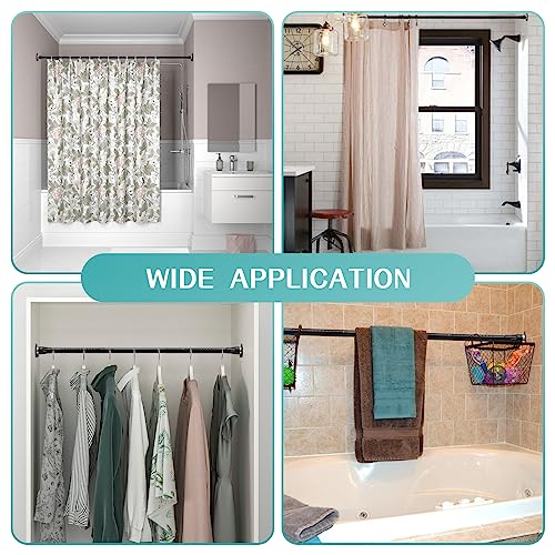 Shower Curtain Rod, 42-87 inches Black Tension Shower Curtain Rod No Drilling Adjustable Shower Rods for Bathroom, Windows, Room Divider