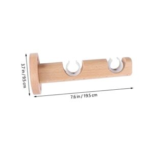 Cabilock 1pc Wooden Pole Holder Wood Curtain Rod Curtain Holders for Drapes Curtain Rod Rack Wooden Rod Support Curtain Rod End Beech Shower Curtain Holder Wooden Rod Bracket