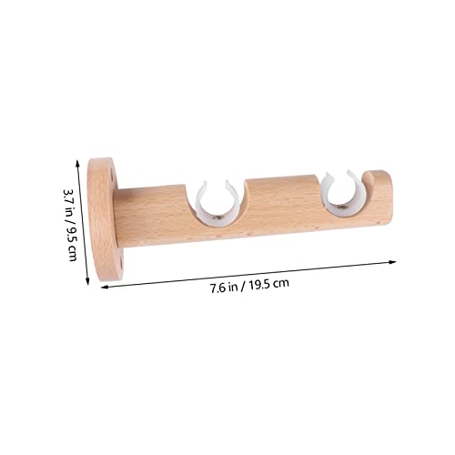 Cabilock 1pc Wooden Pole Holder Wood Curtain Rod Curtain Holders for Drapes Curtain Rod Rack Wooden Rod Support Curtain Rod End Beech Shower Curtain Holder Wooden Rod Bracket