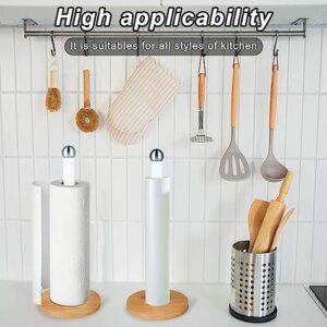 Dxlac 2 Pack Paper Towel Holder with Non-Slip Bamboo Base - Countertops and Kitchen Organization Perfect for Standard or Jumbo-Sized Roll Holder