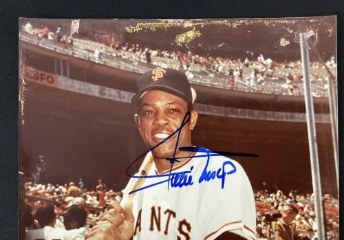 Willie Mays Signed Photo 8x10 Baseball NY Giants Say Hey Autograph Damage JSA 1 - Autographed MLB Photos