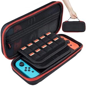 caikvwen switch case, compatible with nintendo switch oled case, classic switch oled carrying case, portable switch oled carrying case for nintendo, multi card slot high capacity switch traveling case