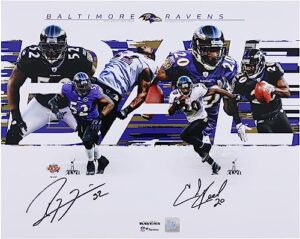 ray lewis & ed reed baltimore ravens dual-signed 16" x 20" collage photograph - autographed nfl photos