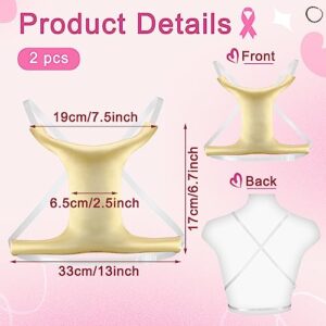 Vabean 2 Pcs Breast Pillow for Sleeping Chest Wrinkles Prevention Pillow Anti Wrinkle Breast Satin Pillow Breast Support Pillow for Women Breast Cancer Sleeping Supplies (Gold,Satin Fabric)