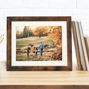 ORIVAN Picture Frames 8x10 with 6x8 Mat, Rustic Brown Photo Frames for Decoration, 2 Pack