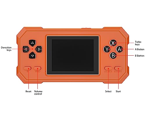 520 in 1 Retro Games Mini Game Consoles Handheld Retro Game Console - Crystal Press Buttons Rechargeable and Controller AV TV Output Gift for Kids and Adults (Retro Organge)