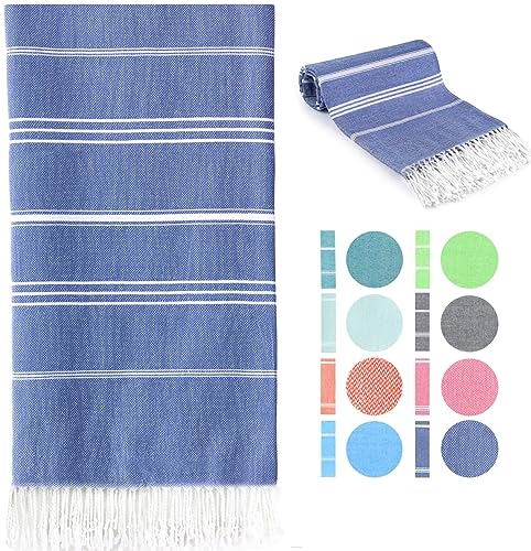 Dolxico Turkish Beach Towel Oversized 39x71 Turkish Cotton Sand Free Quick Dry Towel XL Turkish Towel Beach Blanket Light Bath Pool Travel Towel Beach Towels for Adults Beach Gifts Beach Accessories