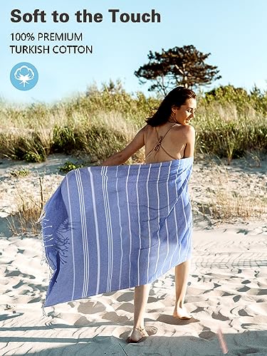 Dolxico Turkish Beach Towel Oversized 39x71 Turkish Cotton Sand Free Quick Dry Towel XL Turkish Towel Beach Blanket Light Bath Pool Travel Towel Beach Towels for Adults Beach Gifts Beach Accessories