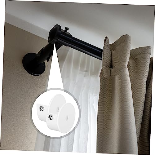 Veemoon 4 Pcs Closet Curtain Rod Bracket Boom Stand Curtain Bracket Shower Bar for Curtain Clothes Rod Brackets Curtain Rod Support Bracket Closet Pole Holder Curtain Rod Rack Alloy White