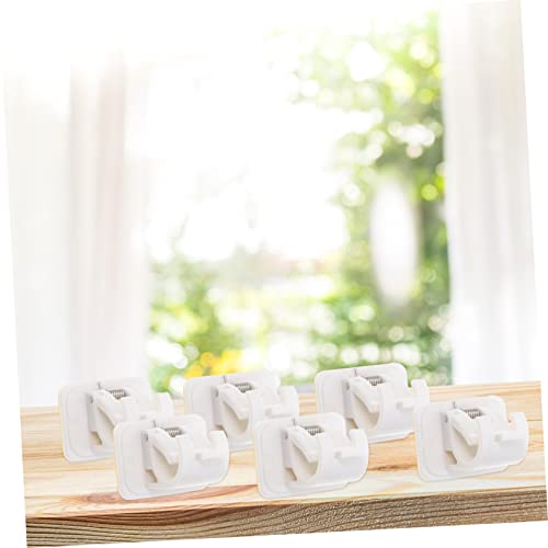 DOITOOL 40 Pcs Curtain Rod Hanger No Drill Curtain Rod Brackets Curtain Hooks for Wall Curtain Rods No Drilling Adjustable Drop Hitch No Nail Curtain Rod Shower Curtain Rod Holders White