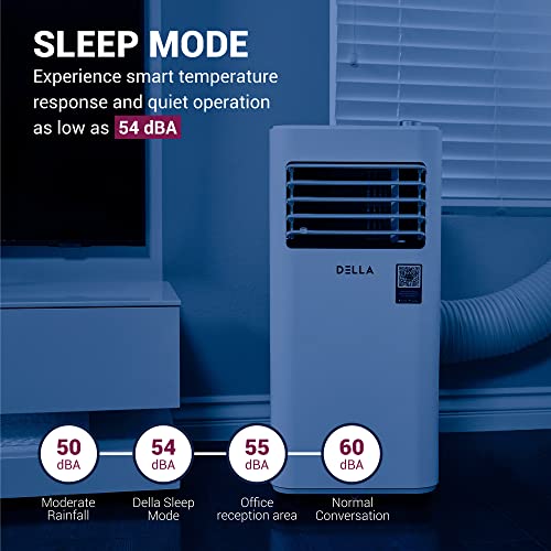 DELLA 10000 BTU Portable Air Conditioner with Heat Pump Smart WiFi Enabled, Home AC Cooling Unit, Dehumidifier & Fan Portable AC w/Remote Control Window Kit, Cools Up To 450 Sq. Ft.