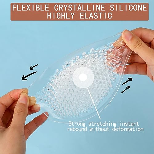 Silicone Bra Inserts, Bra Inserts Silicone Bra Push Up Premium Silicone Breast Lift Enhancers Semi-Adhesive Breast Lift Enhancers Pads Push Up Cup V-Shaped, Reusable, Breathable, Clear for A/B/C Cup