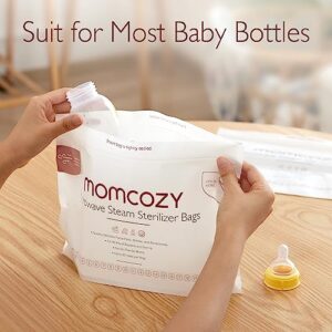 Momcozy Microwave Steam Sterilizer Bags, 8 Count Travel Sterilizer Bags Reusable for Breast Pump Parts/Baby Bottles, Up to 20 Uses Per Bag, Breastpump Accessories for Momcozy S9 Pro/S12 Pro