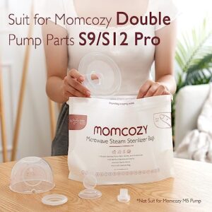 Momcozy Microwave Steam Sterilizer Bags, 8 Count Travel Sterilizer Bags Reusable for Breast Pump Parts/Baby Bottles, Up to 20 Uses Per Bag, Breastpump Accessories for Momcozy S9 Pro/S12 Pro