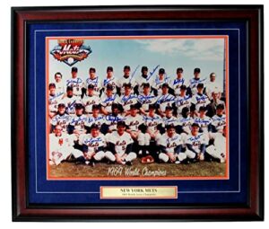 1969 mets world series champs (28) team signed 16x20 photo framed jsa 148839 - autographed mlb photos