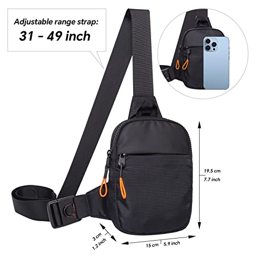 MJNUONE Mini Sling Chest Bag Waterproof Small Crossbody Bag Multi-purpose Lightweight Sling Bag for Men and Women (White)