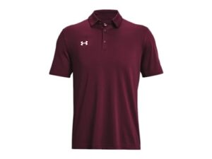 under armour tech team mens short sleeve polo shirt xl maroon-white