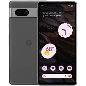 google pixel 7a - unlocked android cell phone - smartphone with wide angle lens and 24-hour battery - 128 gb – charcoal (renewed)