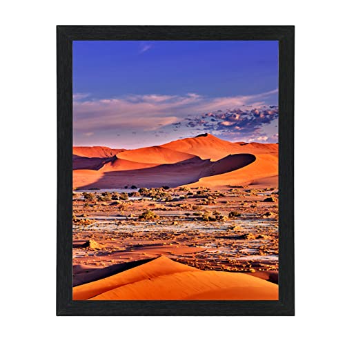 HUKONHEP 13x17 Black Picture Frames, Composite Wood Frame with Plexiglass, Horizontal and Vertical for Wall Mounting