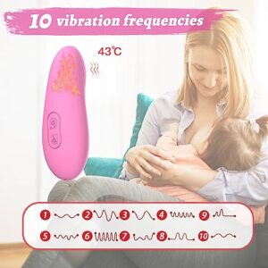 Lactation Massager Breast Vibration Boob Warmer Liquid Silicone Lactation Compress Breastfeeding Mastiti Clogged Duct Engorgement Pain Relief Waterproof Heating Milk Warmer Breastmilk Pals Rose Pink