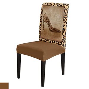 chair cover leopard high heel dining chair slipcovers animal skin printed stretch removable chair seat protector party decoration