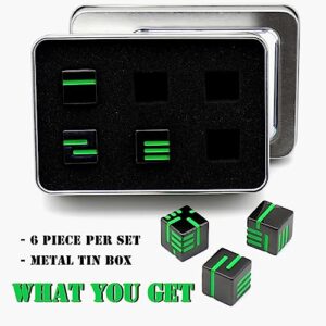 FONVGOGO D6 Dice Metal, 6 Sided Die with Case Dice Set Great for DND Shadowrun Pathfinder Sci-fi Tabletop RPG Warhammer Dungeons and Dragons Dice Collectors Gifts (D6 Green)