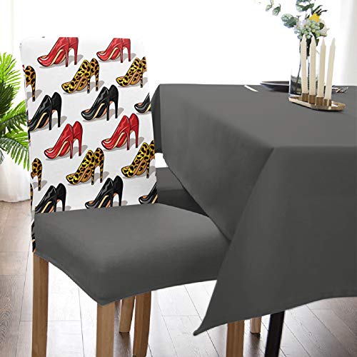 Chair Cover Elegant High Heels Dining Chair Slipcovers Sexy Woman Romantic Love Stretch Removable Chair Seat Protector Party Decoration