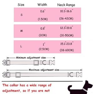 Aecllcea Airtag Holder Dog Collar for Small Medium Large, Airtag Dog Collar Holder Waterproof, Soft Padded Dog Collars with TPU Air Tag Device, Air Tag Dog Collar Waterproof. (M, Pink)