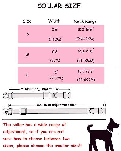 Aecllcea Airtag Holder Dog Collar for Small Medium Large, Airtag Dog Collar Holder Waterproof, Soft Padded Dog Collars with TPU Air Tag Device, Air Tag Dog Collar Waterproof. (M, Pink)