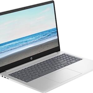 HP 2023 Newest Chromebook 15.6" HD Laptop, Intel Quad-Core N200(> N6000), 8GB LPDDR5 RAM, 128GB Storage(64GB eMMC+64GB Micro SD), Full Size Keyboard, Webcam, WiFi 6, Fast Charge, Chrome OS