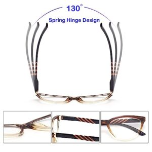 HIGHLIKE 5-Pack Cat Eye Reading Glasses for Women, Spring Hinge Readers Glasses Elegant Style Clear Vision, 5 Mix 1.5 x