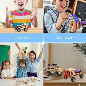 STEM Kits, 5 SSTEM Projects for Kids Ages 8-12, Wooden Model Car Kits, Gifts for Boys 8-12, 3D Puzzles, Science Educational Crafts Building Kit, Toys for 8 9 10 11 12 Year Old Boys and Girls