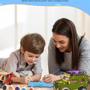 STEM Kits, 5 SSTEM Projects for Kids Ages 8-12, Wooden Model Car Kits, Gifts for Boys 8-12, 3D Puzzles, Science Educational Crafts Building Kit, Toys for 8 9 10 11 12 Year Old Boys and Girls