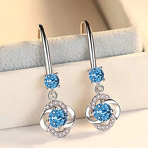 2023 New Diamond-Studded Creative Earrings, Elegant Temperament Long Four-Leaf Earrings Pendant Jewelry Birthday Gifts for Women Girls