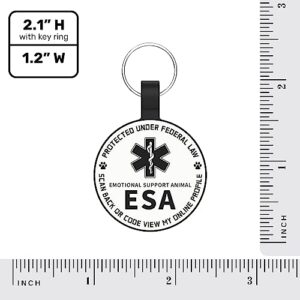 MYLUCKYTAG QR Code ESA Emotional Support Dog ID Tag - Pet Online Profile - Scan QR Receive Instant Pet Location Alert Email