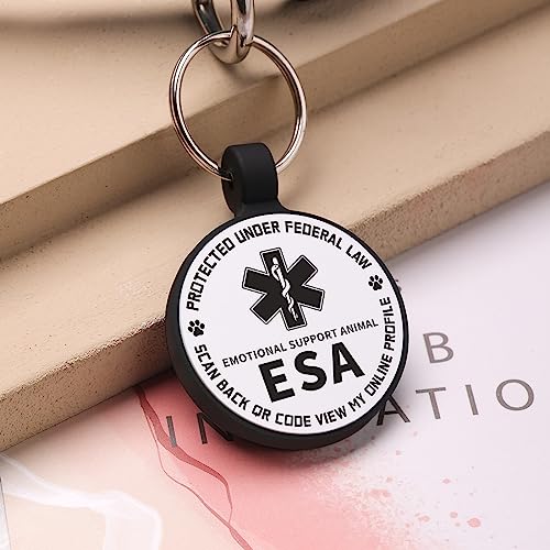 MYLUCKYTAG QR Code ESA Emotional Support Dog ID Tag - Pet Online Profile - Scan QR Receive Instant Pet Location Alert Email