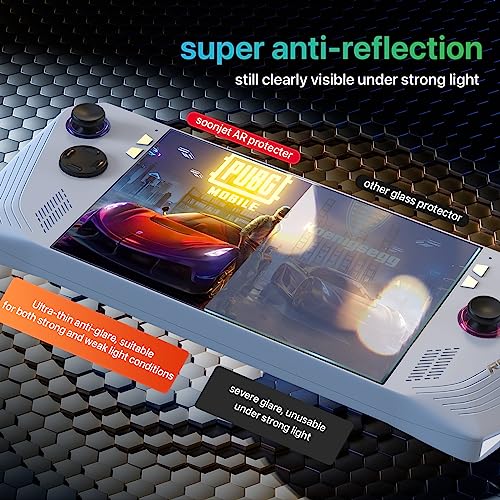 soonjet Screen Protector for ASUS ROG Ally, ANTI-REFLECTION Transparent Anti-Scratch Screen Protector for ROG Ally Handheld 2023, Ultra HD, Anti-Fingerprint, Bubble Free Film