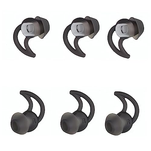 CYADCI Earbud Tips Medium 3 Pairs Soft and Comfortable Silicone Earbud Tips Noise Isolation Tips Black Earbud Replacement Tips Compatible with Bose Qc20 Qc30 IE2 SoundSport IE3 SIE2i Earphones