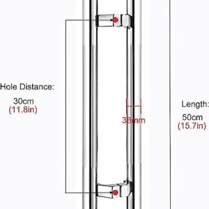 Barn Door Push Pull Door Handle 20/24/32/40inch Glass Door Pull Push Handle, Contemporary Stainless Steel Interior Exterior Sliding Barn Door Handle, Kitchen/Bathroom/Office Door Handles, Two-Side Des