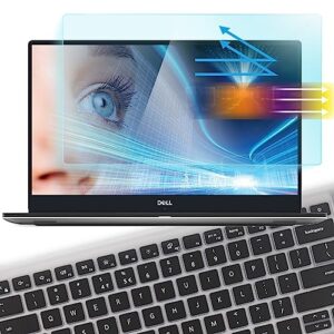 mubuy-gol anti blue light screen protector for 14'' dell inspiron 14 7420 7425 & inspiron 14 5420 5425 2-in-1 touchscreen laptop, anti glare eyes protection filter with keyboard cover