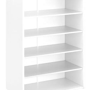 LOWOSA White Shoe Rack Organizer, 5-Tier Wood Shelf Removable Shoe Storage, Sturdy Freestanding Shoe Racks for Entryway for 10-15 Pairs, Ideal for Hallway Closet